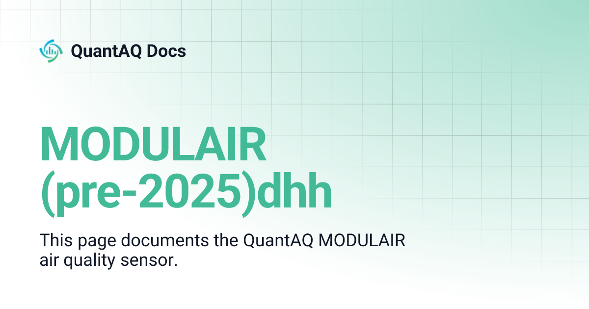 MODULAIR (pre-2025)dhh | QuantAQ Docs